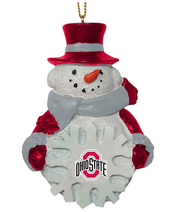 Memory Company Ohio State Buckeyes Snowflake Snowman Ornament - Macy's