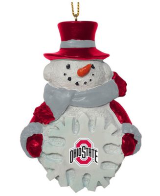 Memory Company Ohio State Buckeyes Snowflake Snowman Ornament - Macy's