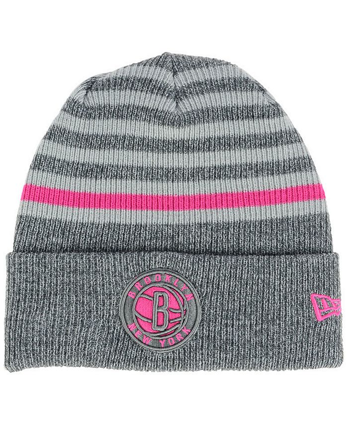 New Era Brooklyn Nets Striped Cuff Knit Hat - Macy's