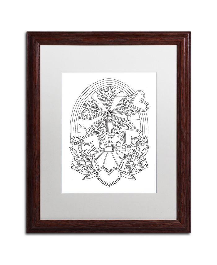 Trademark Global Hello Angel 'Decorative Windmill' Matted Framed Art ...