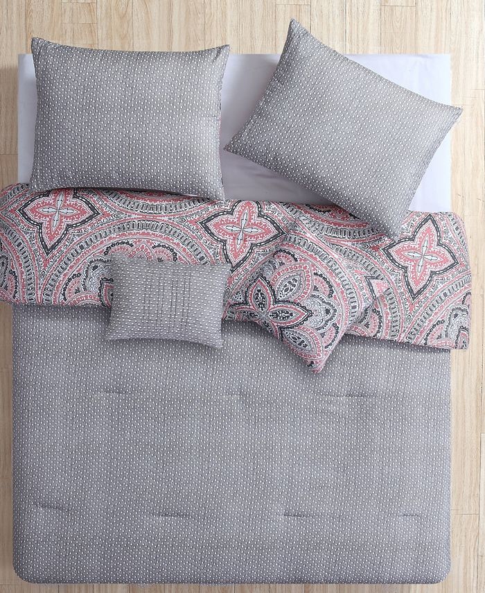 VCNY Home CLOSEOUT! Allison Reversible Comforter Set, Full/Queen - Macy's