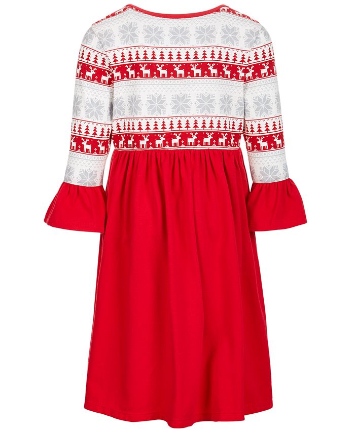 Bonnie Jean Little Girls Fair Isle-Print Dress - Macy's