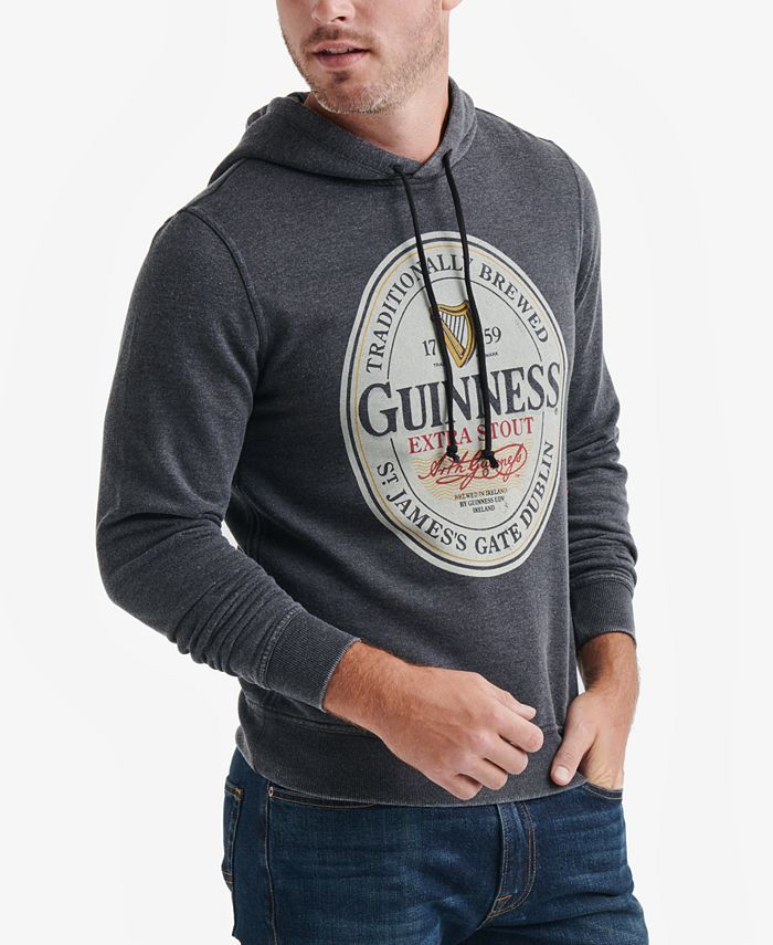 Lucky Brand Men's Guinness Oval Burnout Fleece Hoodie - Macy's