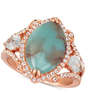 Le Vian® Sky Aquaprase (15 x 10mm) & White Topaz (1-1/6 ct. t.w ...