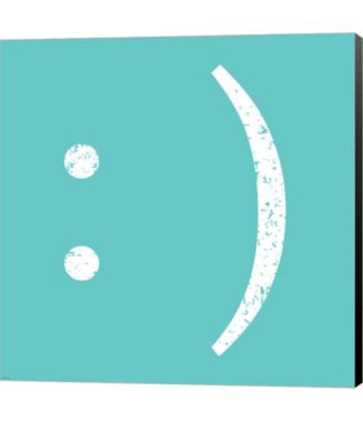 Aqua Smiley by Veruca Salt Canvas Art - Macy's