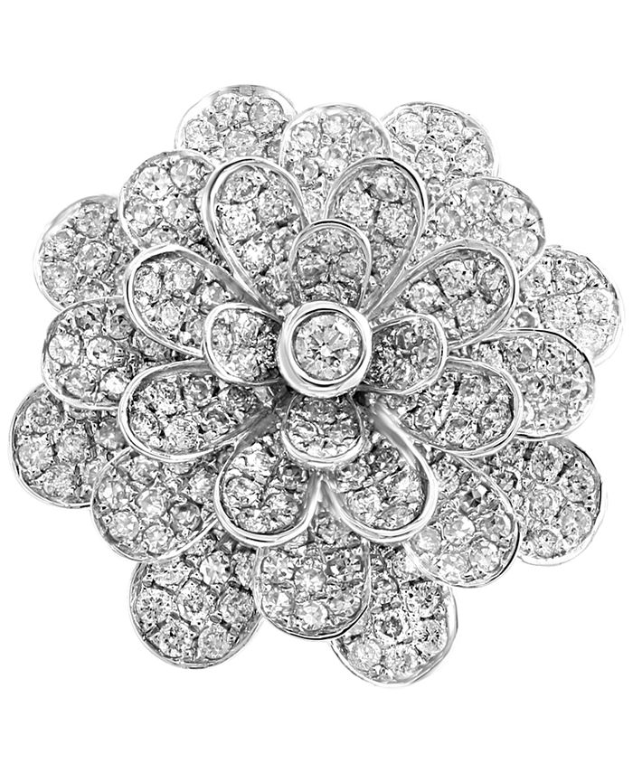 EFFY Collection EFFY® Diamond Flower Ring (1-5/8 ct. t.w.) in 14k White ...