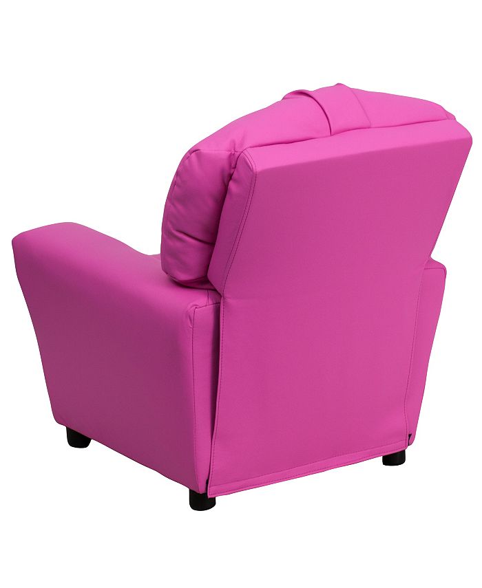 Flash Furniture Contemporary Hot Pink Vinyl Kids Recliner With Cup ...