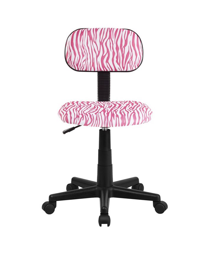 Flash Furniture Pink And White Zebra Print Swivel Task Chair - Macy's