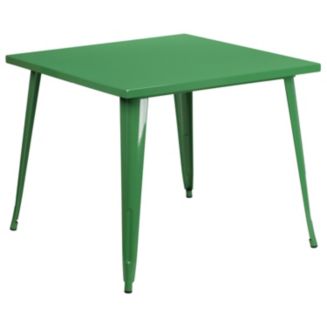 35.5'' Square Green Metal Indoor-Outdoor Table - Macy's
