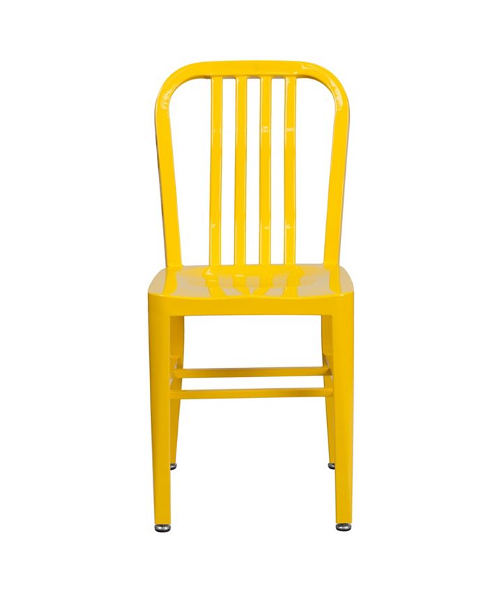 Flash Furniture Yellow Metal Indoor-Outdoor Chair - Macy's