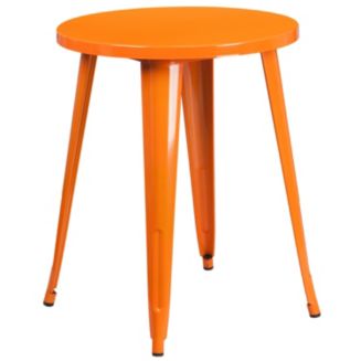 24'' Round Orange Metal Indoor-Outdoor Table - Macy's