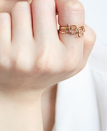 Sarah Chloe Amelia Initial Monogram Ring in 14k Gold - Macy's