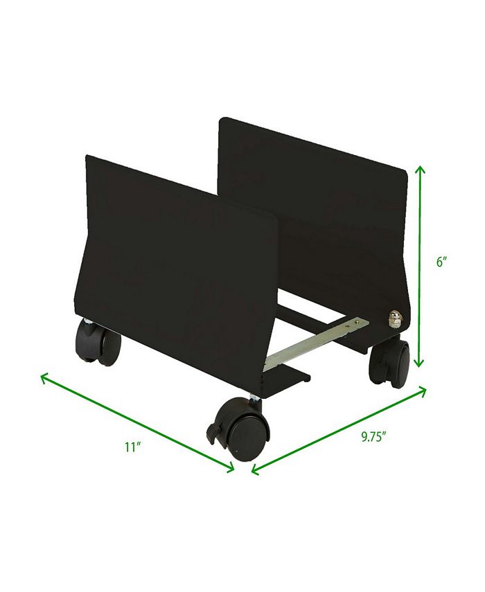 Mind Reader Adjustable Metal Cpu Holder With Lockable Wheels, Black ...