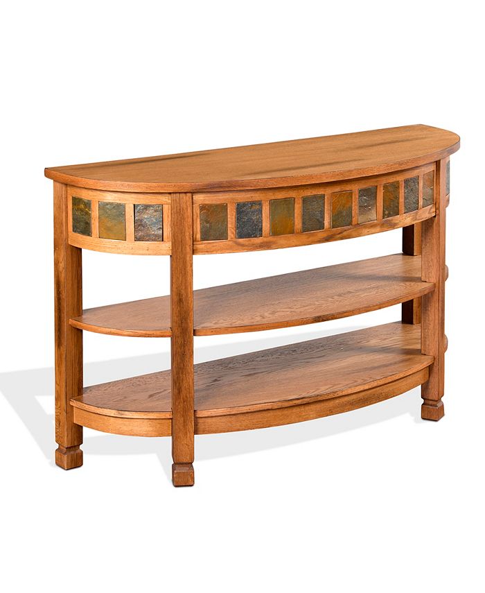 Sunny Designs Sedona Rustic Oak Curved Entry/TV Console - Macy's