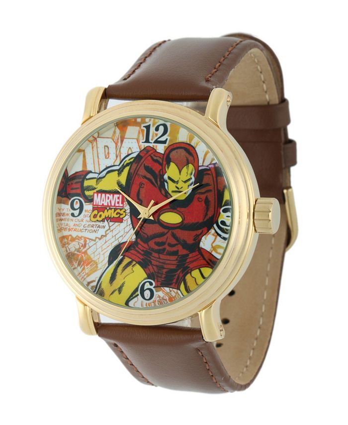 ewatchfactory Marvel Iron Man Men's Vintage Gold Alloy Watch - Macy's