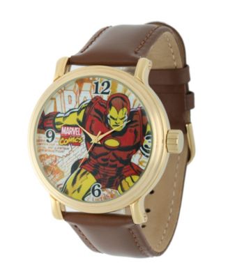 Marvel Iron Man Men's Vintage Gold Alloy Watch - Macy's