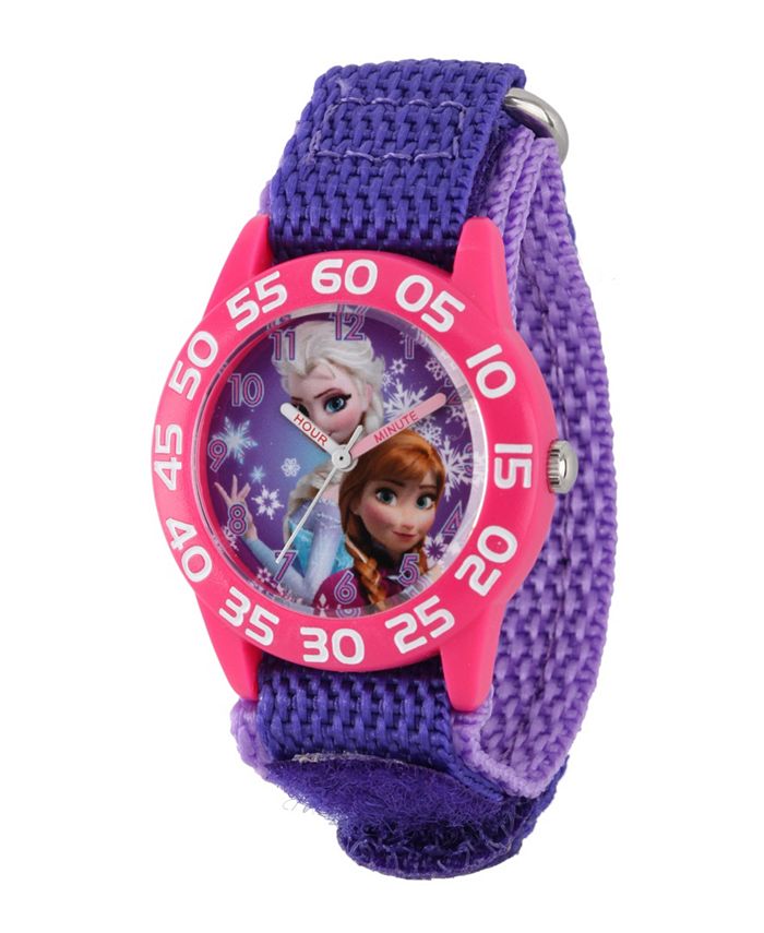 ewatchfactory Disney Frozen Elsa & Anna Girls' Pink Plastic Time ...