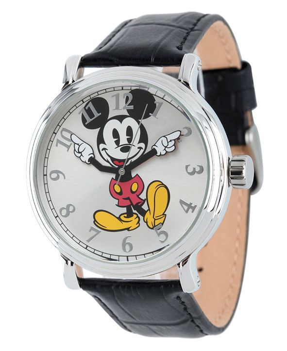 ewatchfactory Disney Mickey Mouse Men's Shiny Silver Vintage Alloy ...