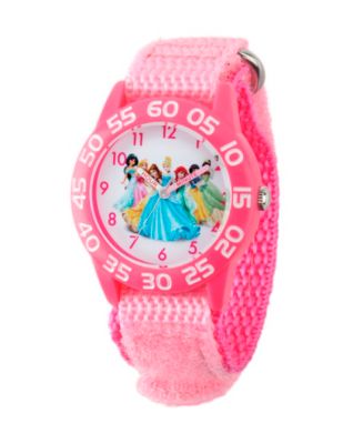 Disney Princess Girls' Pink Plastic Time Teacher Watch - Macy's