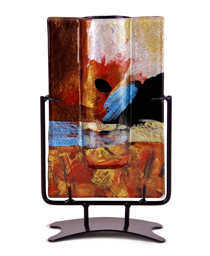 Jasmine Art Glass 5" x 10" Rectangle Vase - Macy's