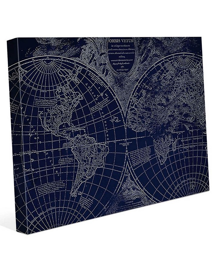 Creative Gallery World Geography Globe Map 20" X 24" Canvas Wall Art ...