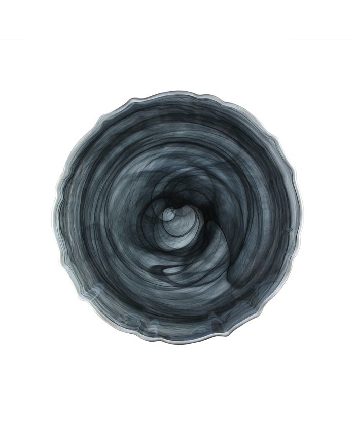 American Atelier Jay Import Alabaster Scallop White With Silver Charger ...