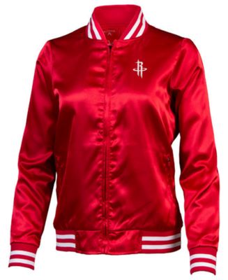 Antigua Women's Houston Rockets Strut Satin Bomber Jacket - Macy's
