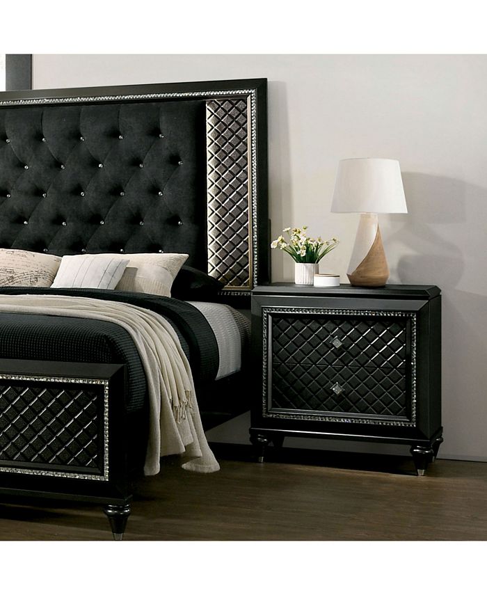 Furniture of America Braylene Glam Diamond-Patterned Nightstand - Macy's