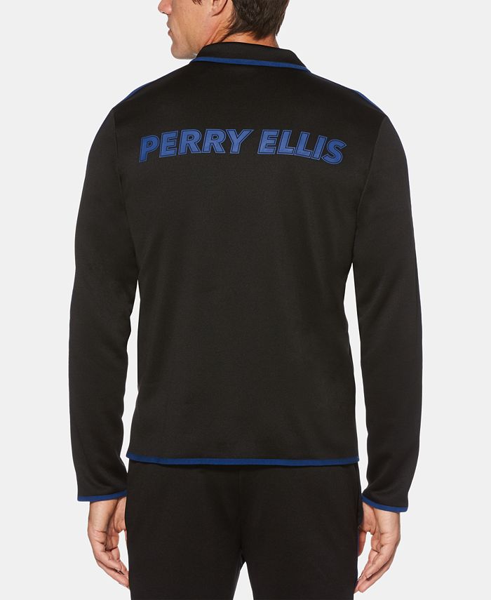 Perry Ellis Men's Regular-Fit Logo Tape Track Jacket - Macy's