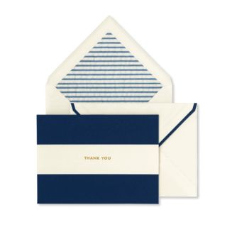 Kate Spade New York Notecard Set Thank You, Navy Stripe - Macy's