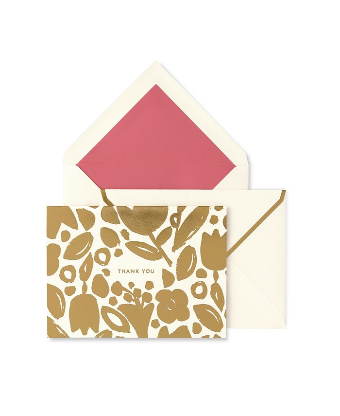 Kate Spade New York Thank You Card Set, Golden Floral - Macy's