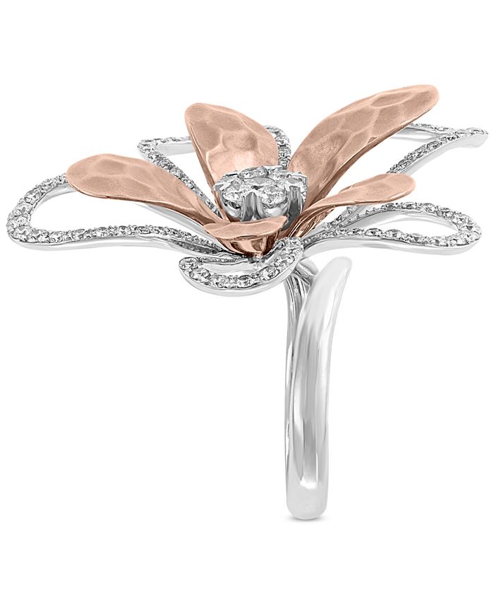 EFFY Collection EFFY® Diamond Flower Ring (1-1/4 ct. t.w.) in 14k White ...