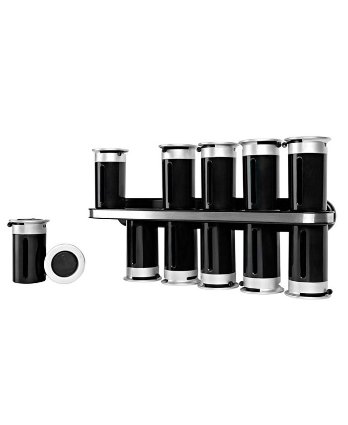 Honey Can Do Zevro by Gravity Wall-Mount 12-Canister Magnetic Spice ...