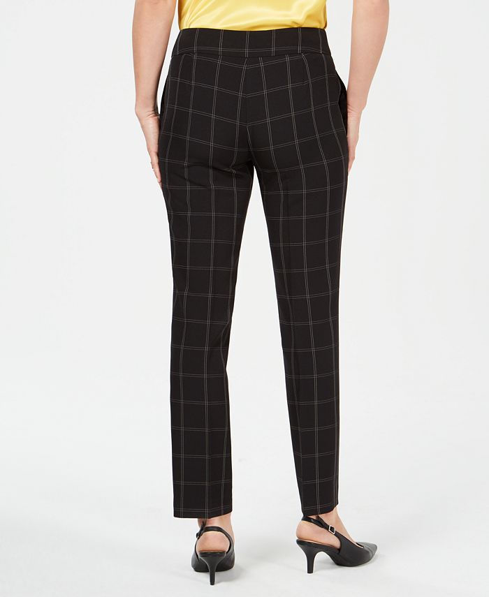 Kasper Windowpane-Plaid Pants - Macy's