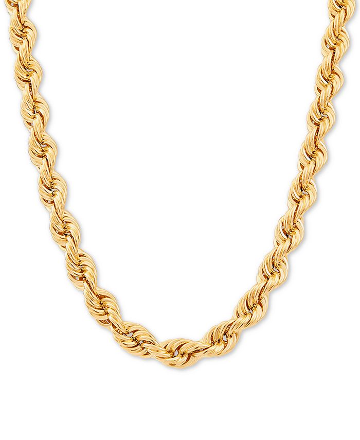 Italian Gold Tube Rope 24" Chain Necklace in 10k Gold - Macy's