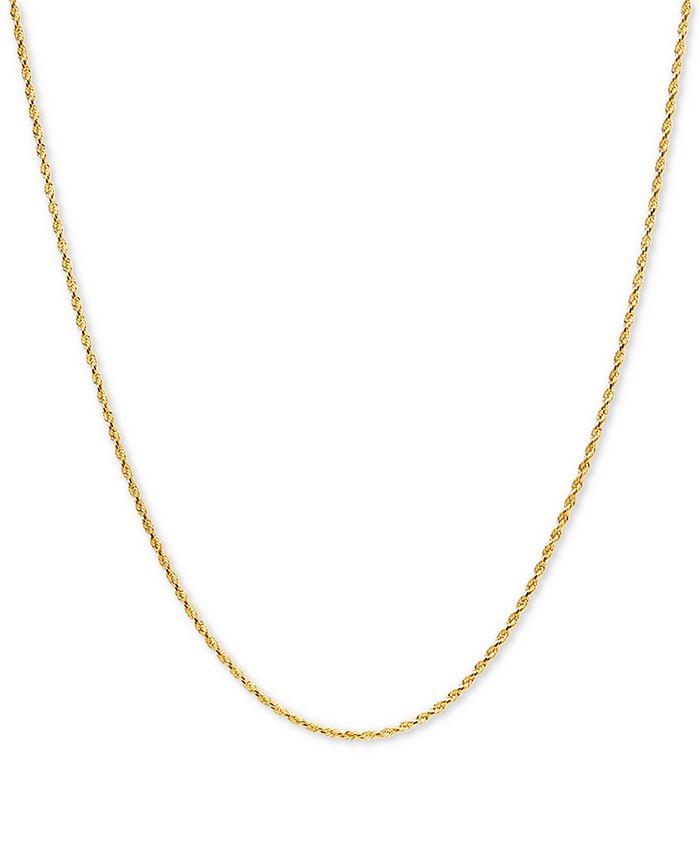 Italian Gold Rope 18" Chain Necklace in 10k Gold & Reviews - Necklaces ...