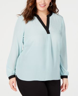 INC International Concepts I.N.C. Plus Size Colorblocked Top, Created ...