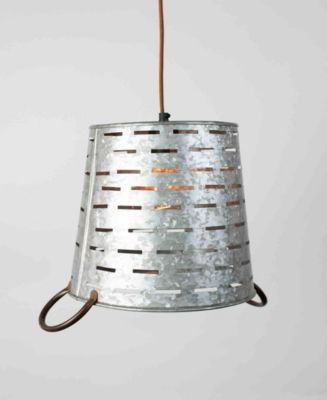 Kalalou Perforated Metal Bucket Pendant Light - Macy's