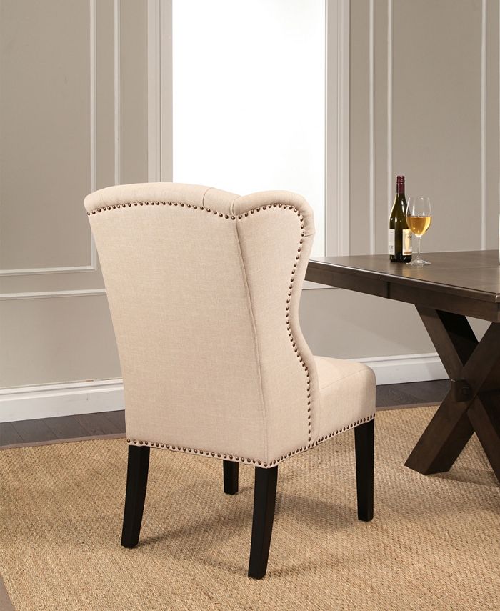 Abbyson Living Audrey Tufted Linen Wingback Dining Chair - Macy's