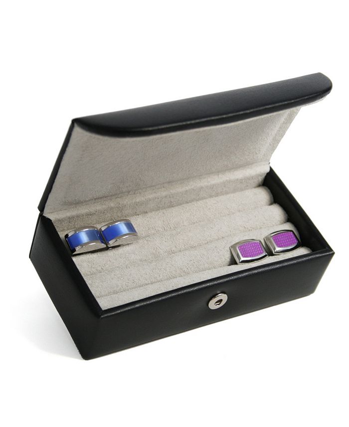 ROYCE New York Royce Suede Lined Travel Cufflink Storage Box in Leather ...