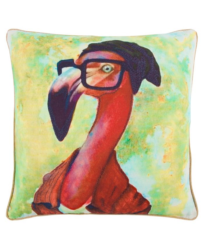Rizzy Home Mariah Parris Flamingo Decorative Pillow Cover, 20" x 20 ...