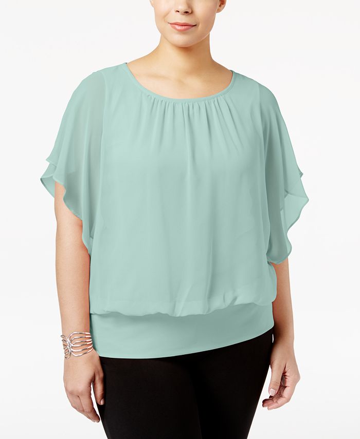 JM Collection Plus Size Banded-Bottom Top, Created for Macy's - Macy's