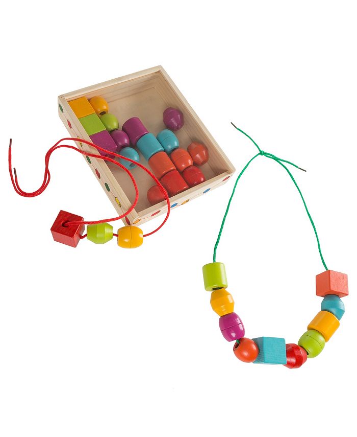 Trademark Global Kids Bead And String Lacing Toy Set By Hey Play - Macy's