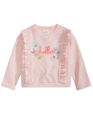 First Impressions Baby Girls Ruffled Hello Sweatshirt, Created for Macy ...