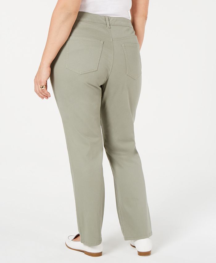 Charter Club Plus Size Twill Lexington Pants, Created for Macy's - Macy's