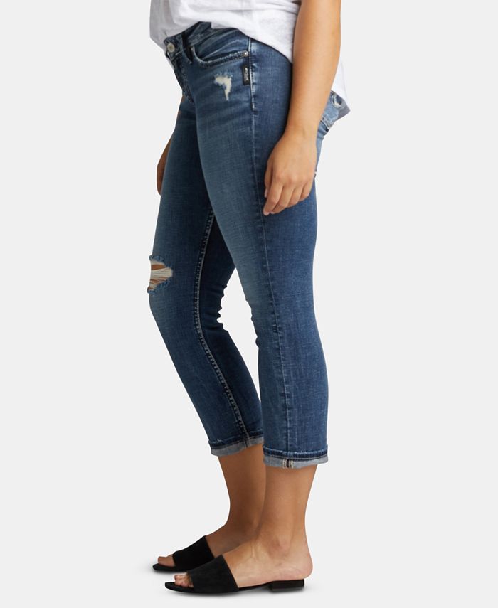 Silver Jeans Co. Elyse Ripped Capri Jeans - Macy's