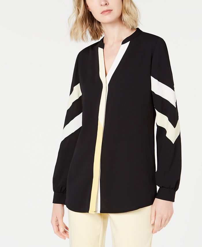 Alfani Colorblocked Shirt, Created for Macy's - Macy's