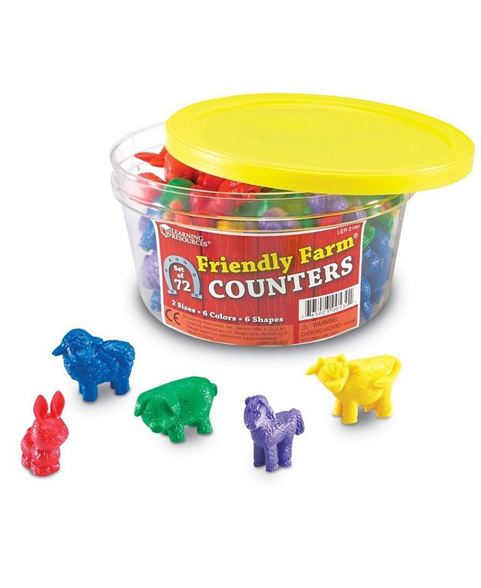 Learning Resources Friendly Farm Animal Counters Set Of 72 - Macy's