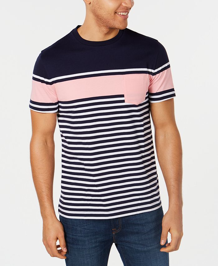 Club Room Men's Striped Pocket T-Shirt - Macy's