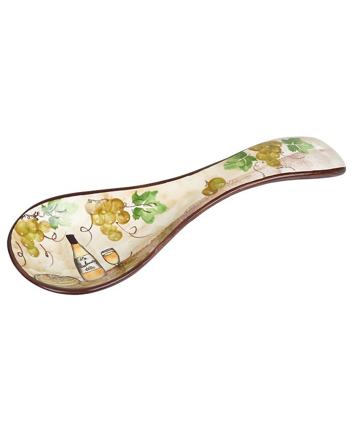 Lorren Home Trends White Grape Ceramic Spoon Rest Set of 2 - Macy's